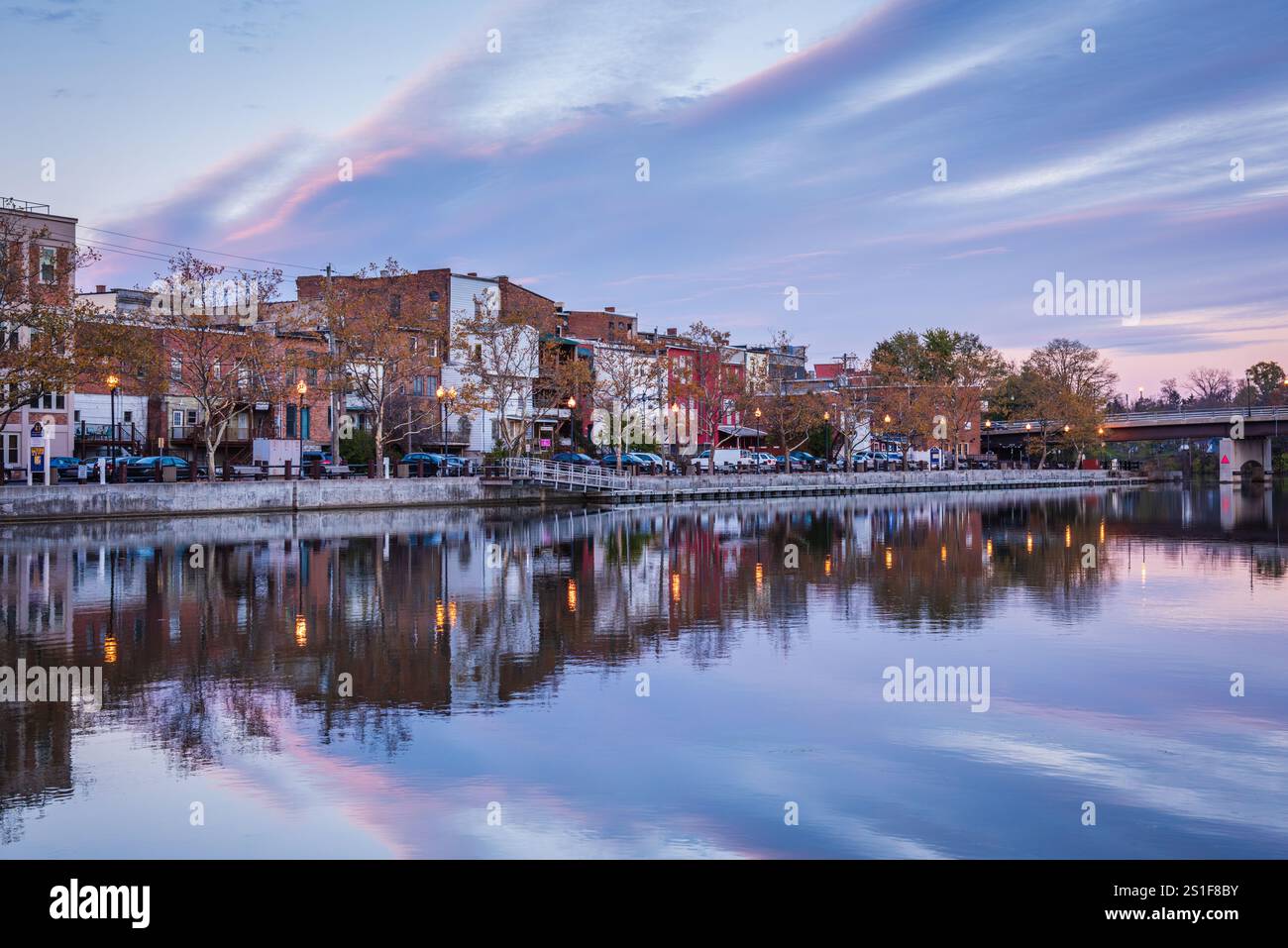 Cityscape of Seneca Falls, New York along the Cayuga and Seneca Canal ...