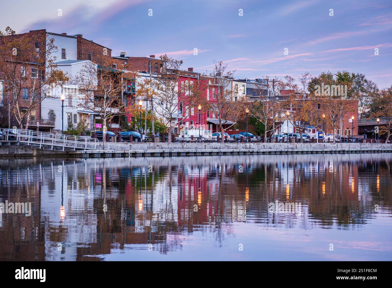 Cityscape of Seneca Falls, New York along the Cayuga and Seneca Canal ...