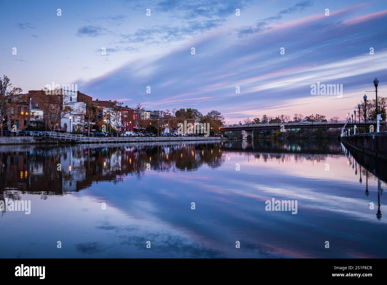 Cityscape of Seneca Falls, New York along the Cayuga and Seneca Canal ...