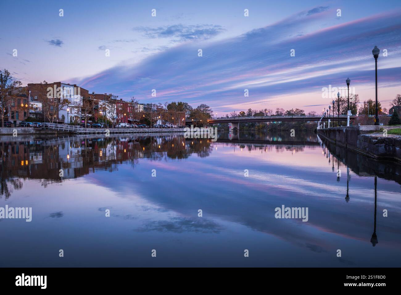 Cityscape of Seneca Falls, New York along the Cayuga and Seneca Canal ...