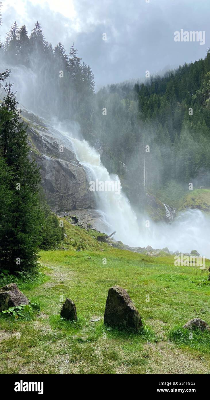Krimml Waterfalls in the High Tauern National Park. Austrian Alps ...