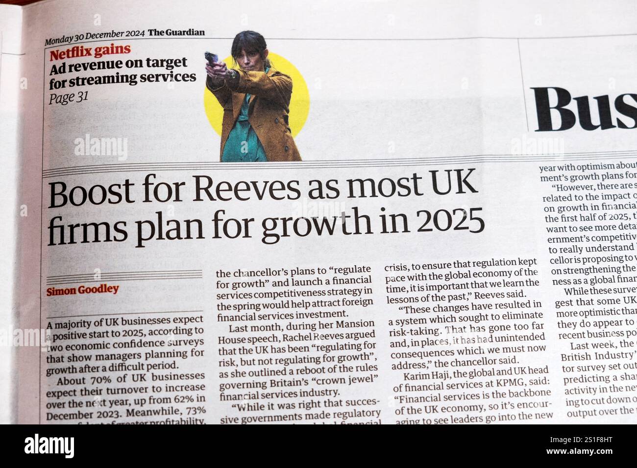'Boost for (Rachel) Reeves as most UK firms plan for growth in 2025 ...