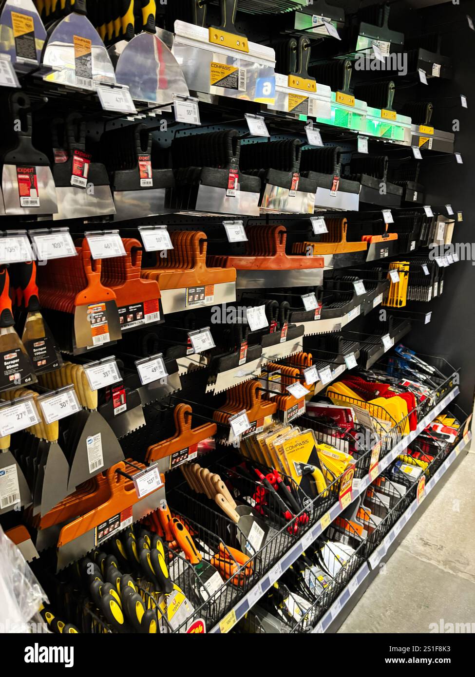 Kyiv, Ukraine - January 03, 2025: A detailed view inside a hardware ...