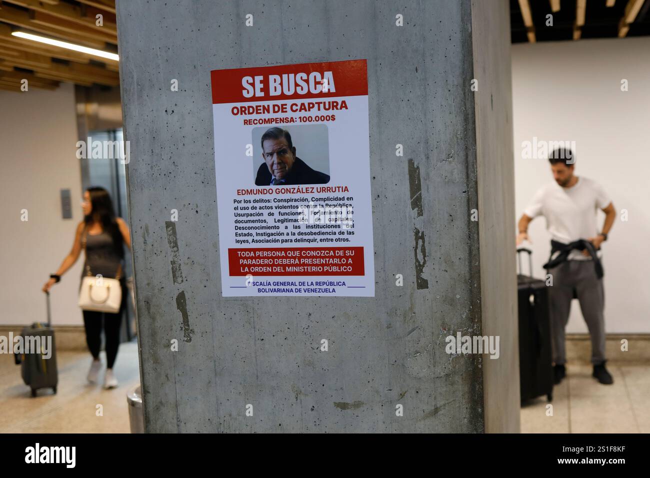 A wanted poster of Venezuela's opposition leader Edmundo Gonzalez ...