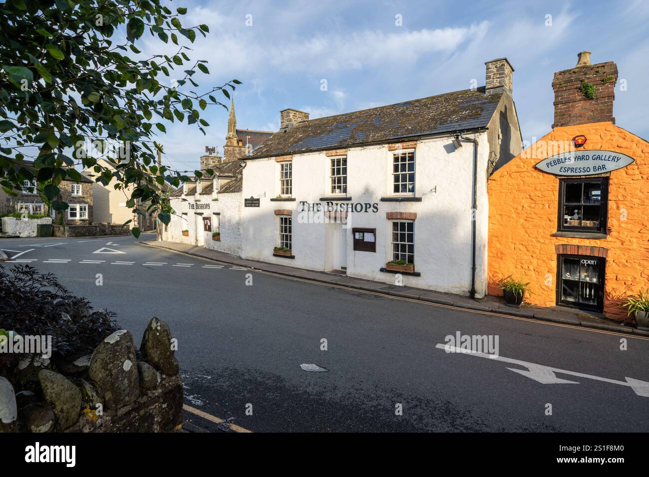 St.David's Wales - August 3 2024; Welsh city buildings and street scene ...