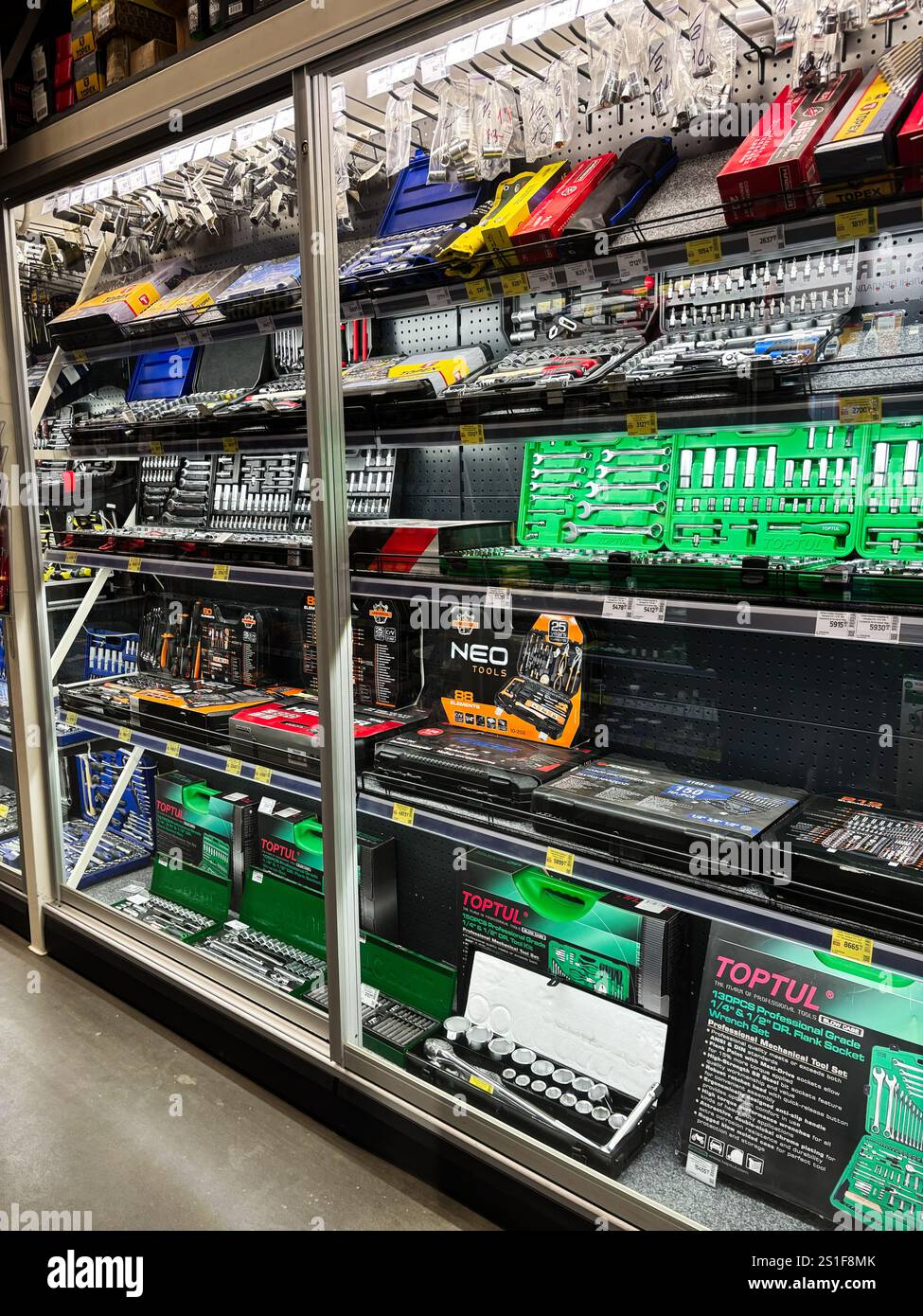 Kyiv, Ukraine - January 03, 2025: A well-organized display cabinet ...