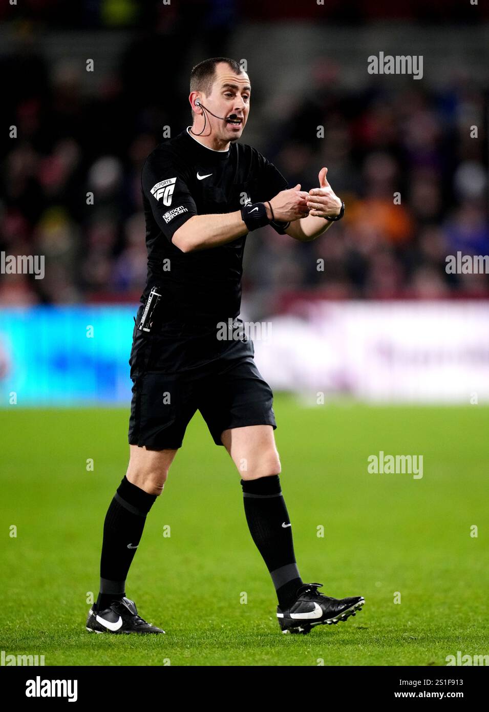 Referee Peter Bankes during the Premier League match at the Gtech ...