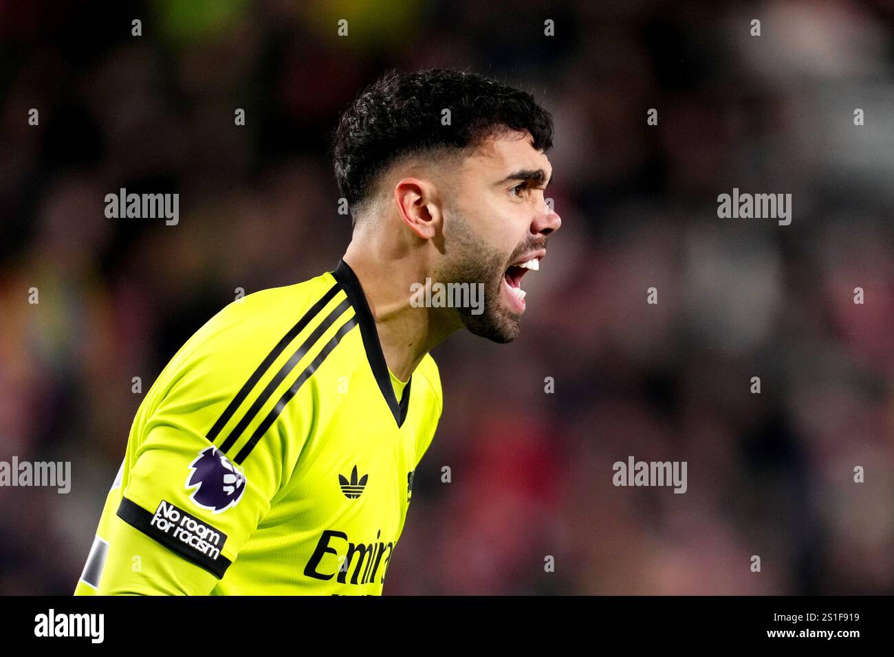 Arsenal goalkeeper David Raya during the Premier League match at the ...