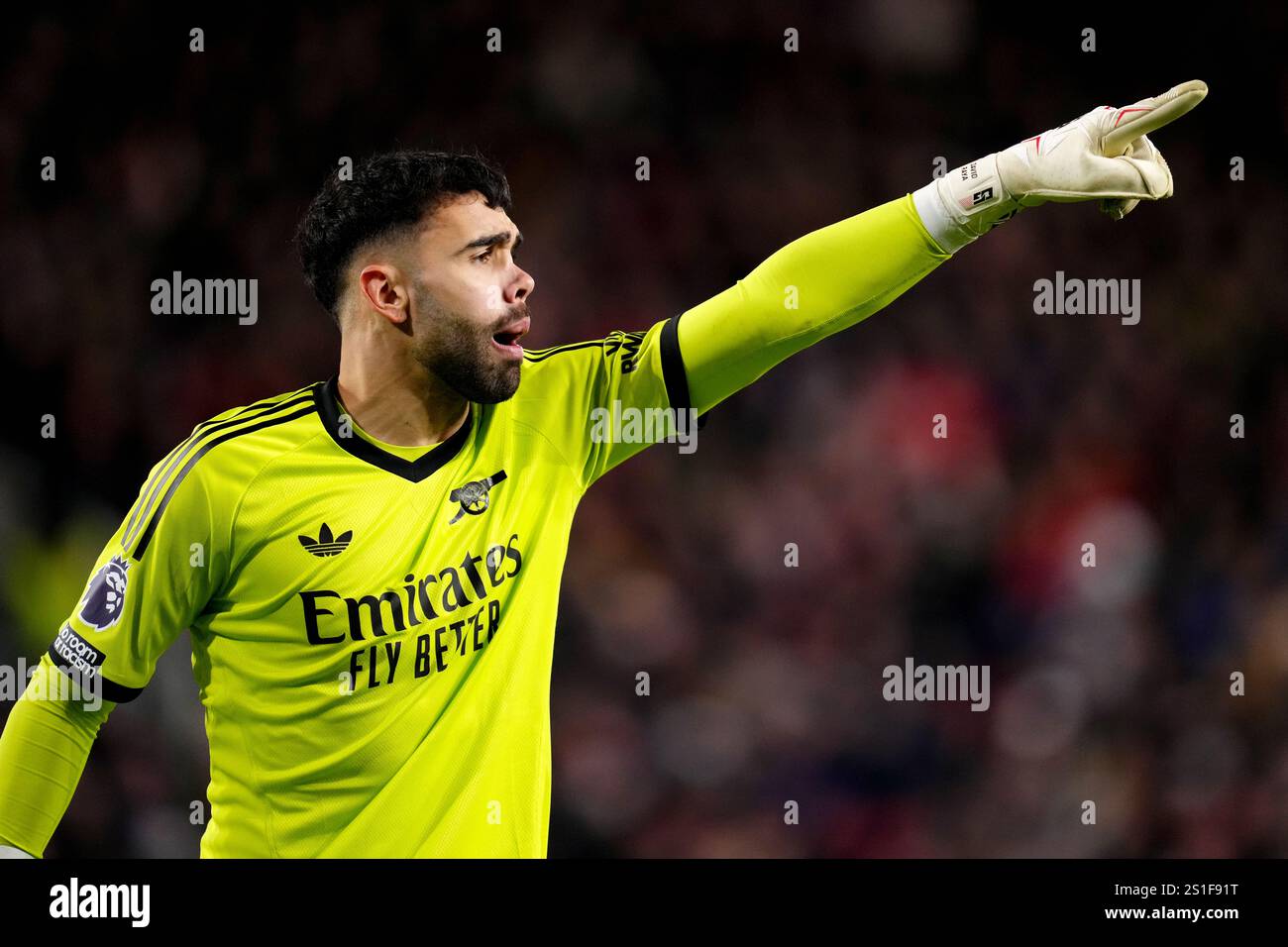 Arsenal goalkeeper David Raya during the Premier League match at the ...