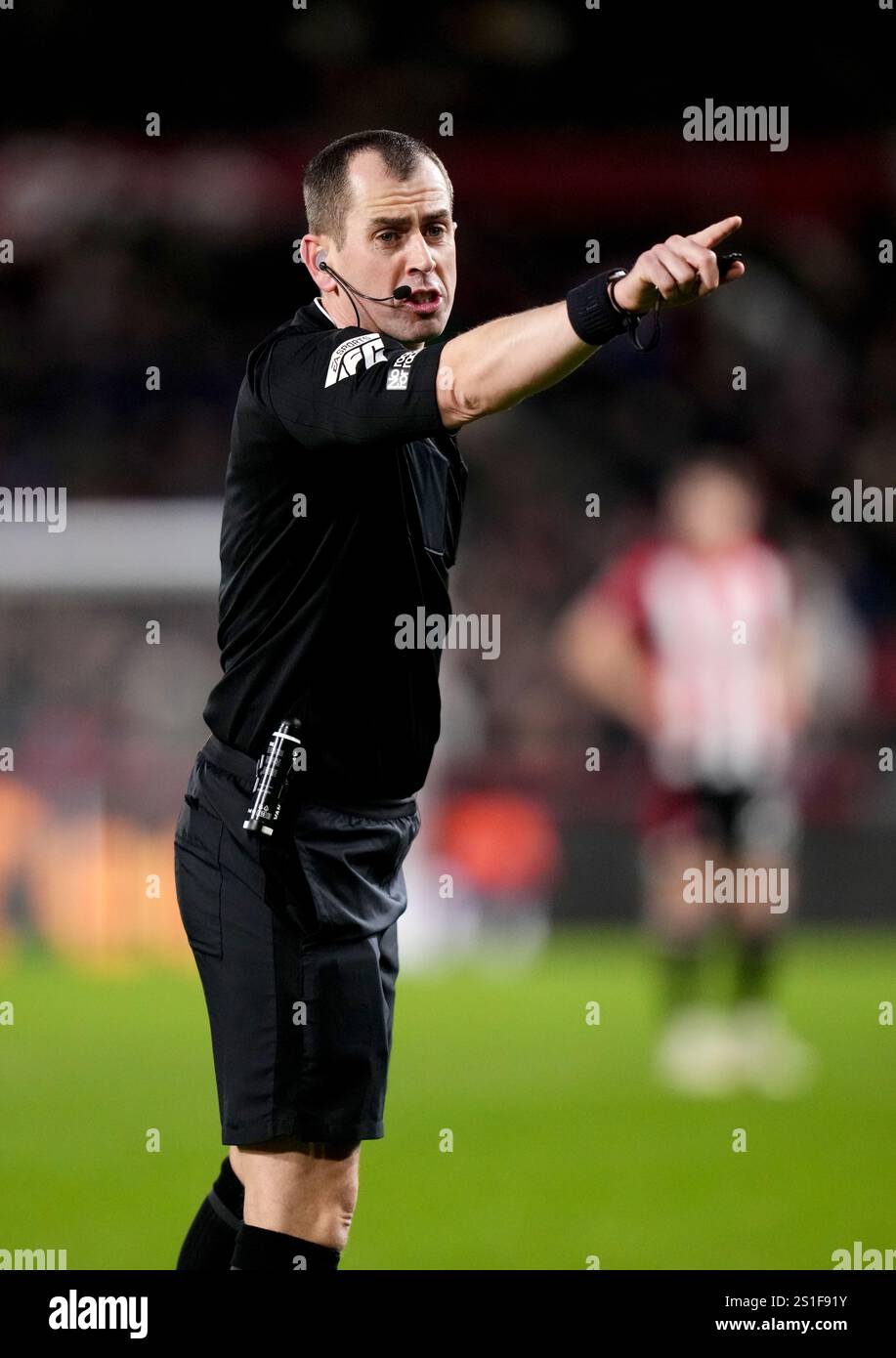 Referee Peter Bankes during the Premier League match at the Gtech ...
