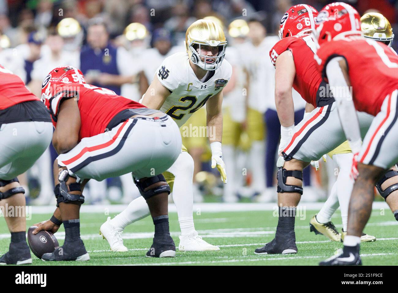 NEW ORLEANS, LA - JANUARY 02: Linebacker Jack Kiser #24 of the Notre ...