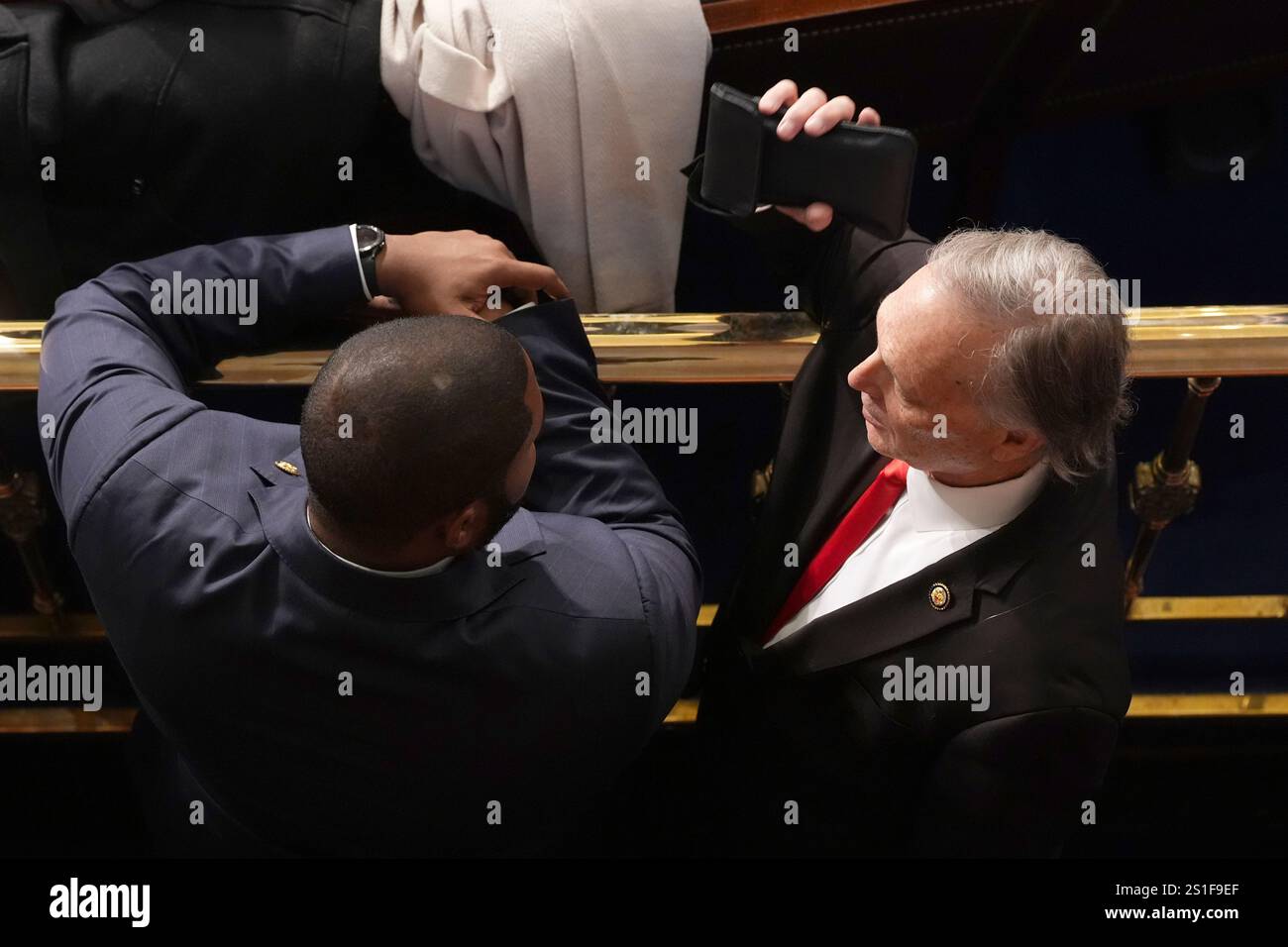 Rep. Byron Donalds, R-Fla., left, and Rep. Andy Biggs, R-Ariz., speak ...