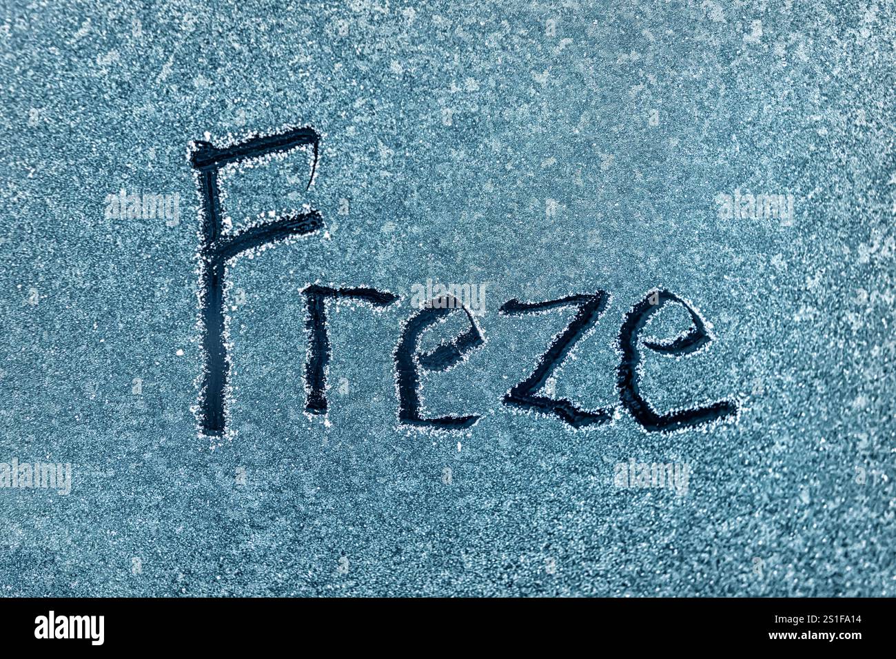 Frosted Surface With Inscription Freeze Captured in a Cold Environment ...