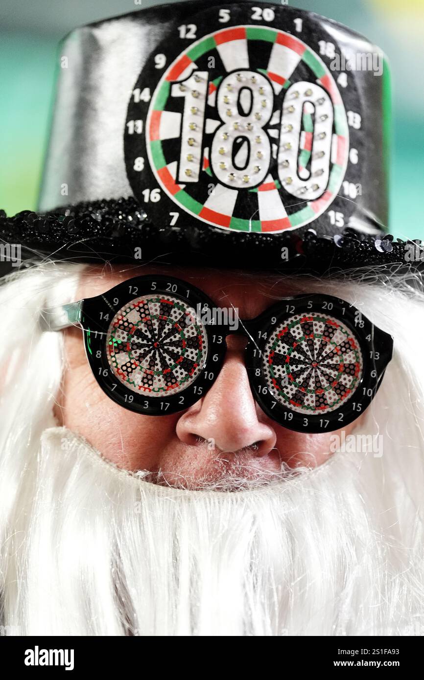 A darts fan in fancy dress during the Paddy Power World Darts ...