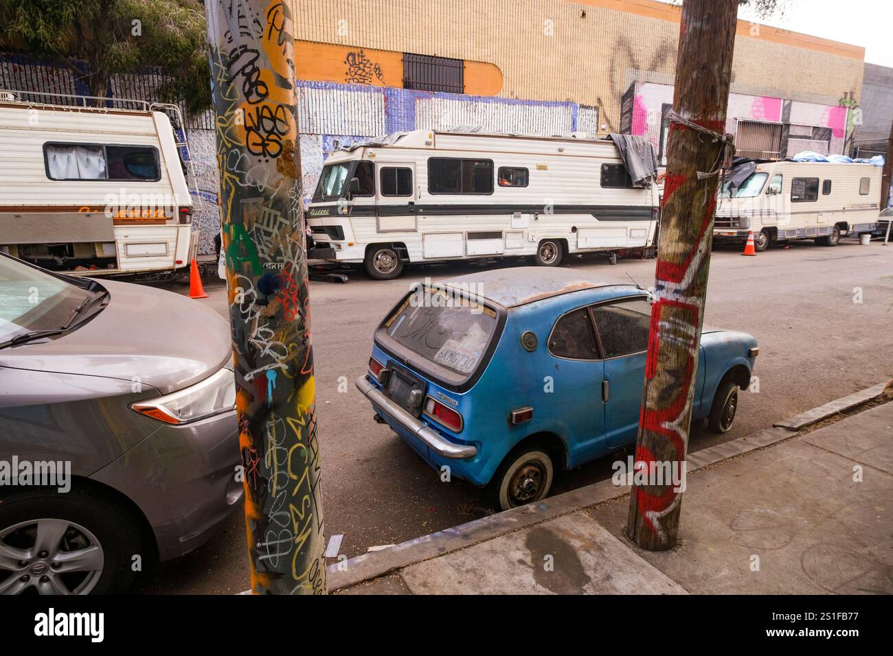 A tiny car and graffiti, Los Angeles, California, United States of ...