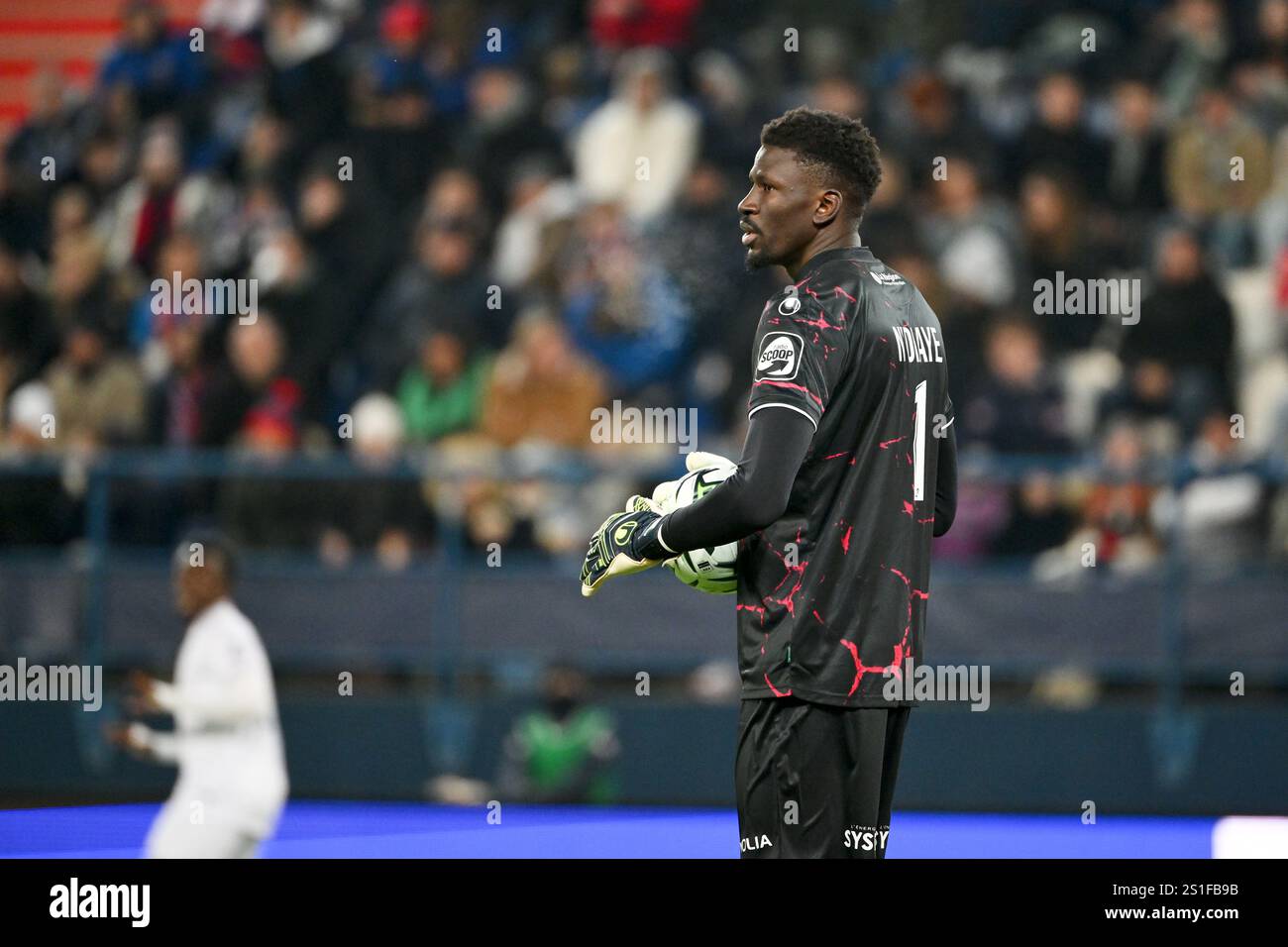 01 Massamba NDIAYE (cf63) during the Ligue 2 BKT match between Caen and ...
