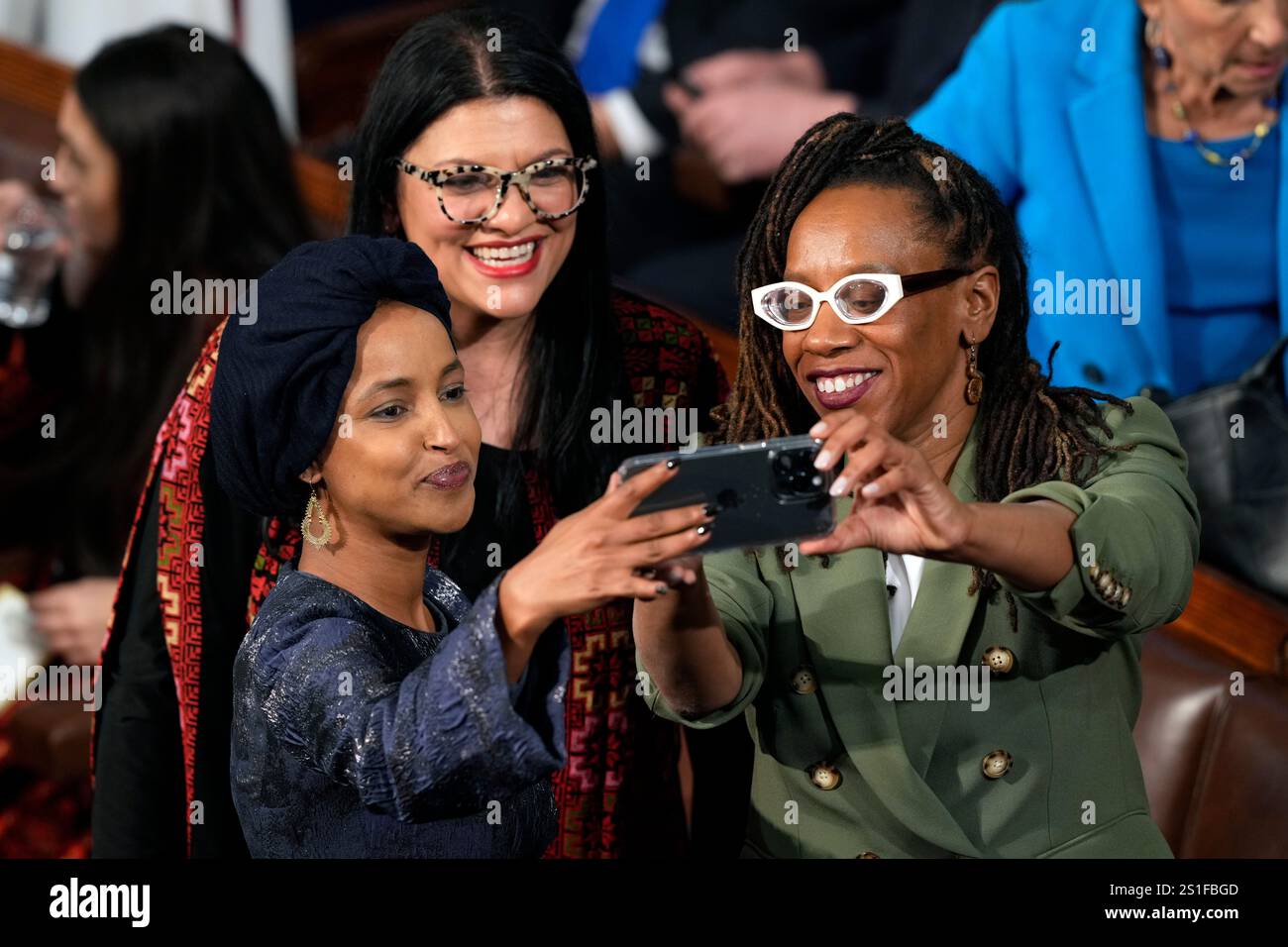 From left, Rep. Ilhan Omar, D-Minn., Rep. Rashida Tlaib, D-Mich., Rep ...