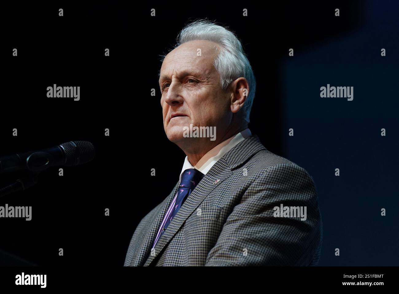 Alan Graves, Mayor of Derby, speaking during the Reform UK East ...