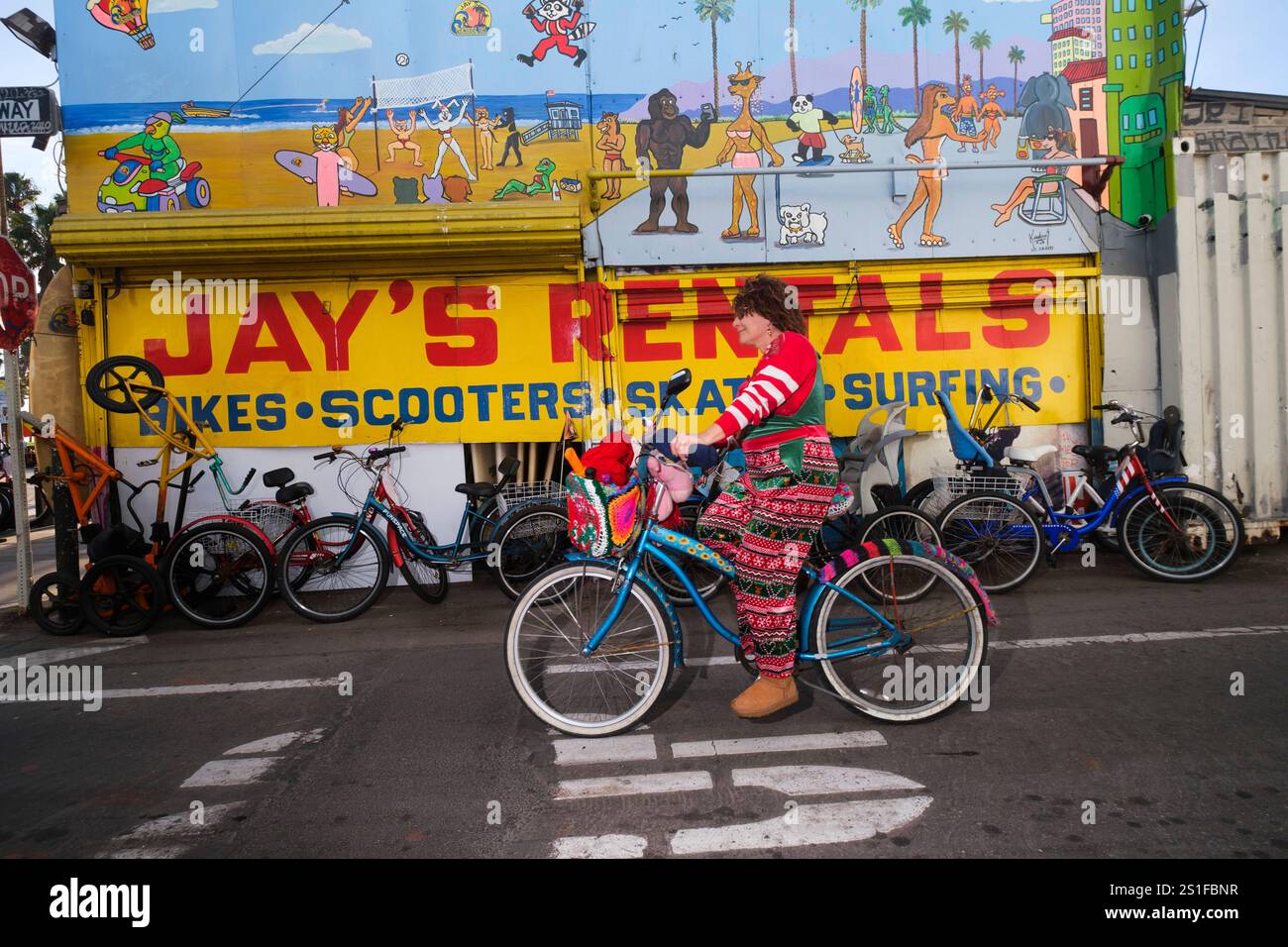 Bicycle riding, Venice Beach, Los Angeles, California, United States of ...