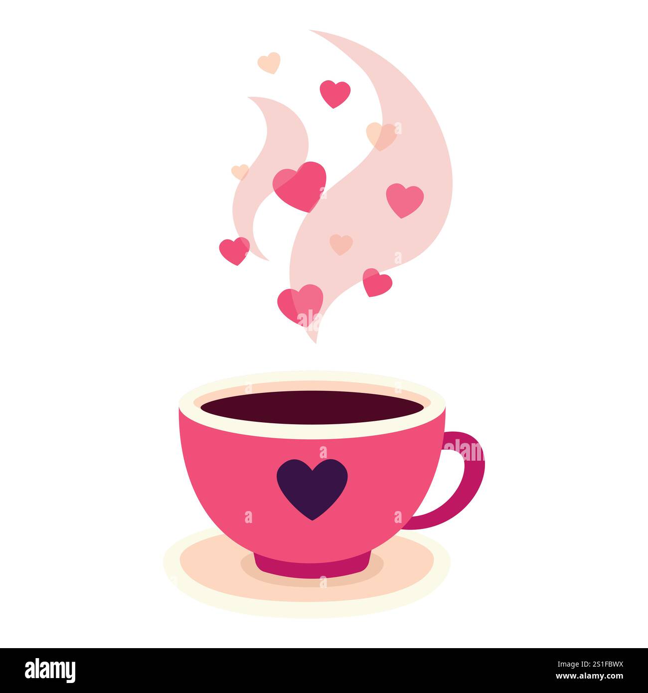 Cup of coffee. Valentines day. Vector illustration Stock Vector Image ...