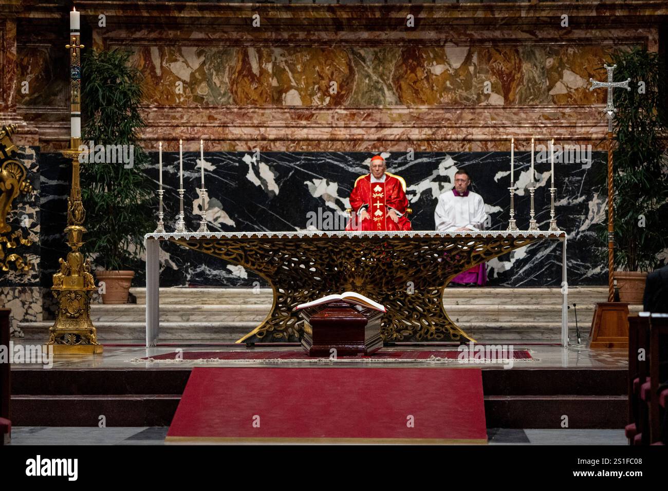 Cardinal Giovanni Battista Re presides over the funeral for the late ...