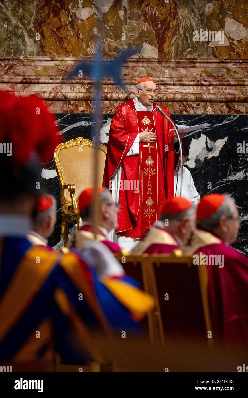 Cardinal Giovanni Battista Re presides over the funeral for the late ...