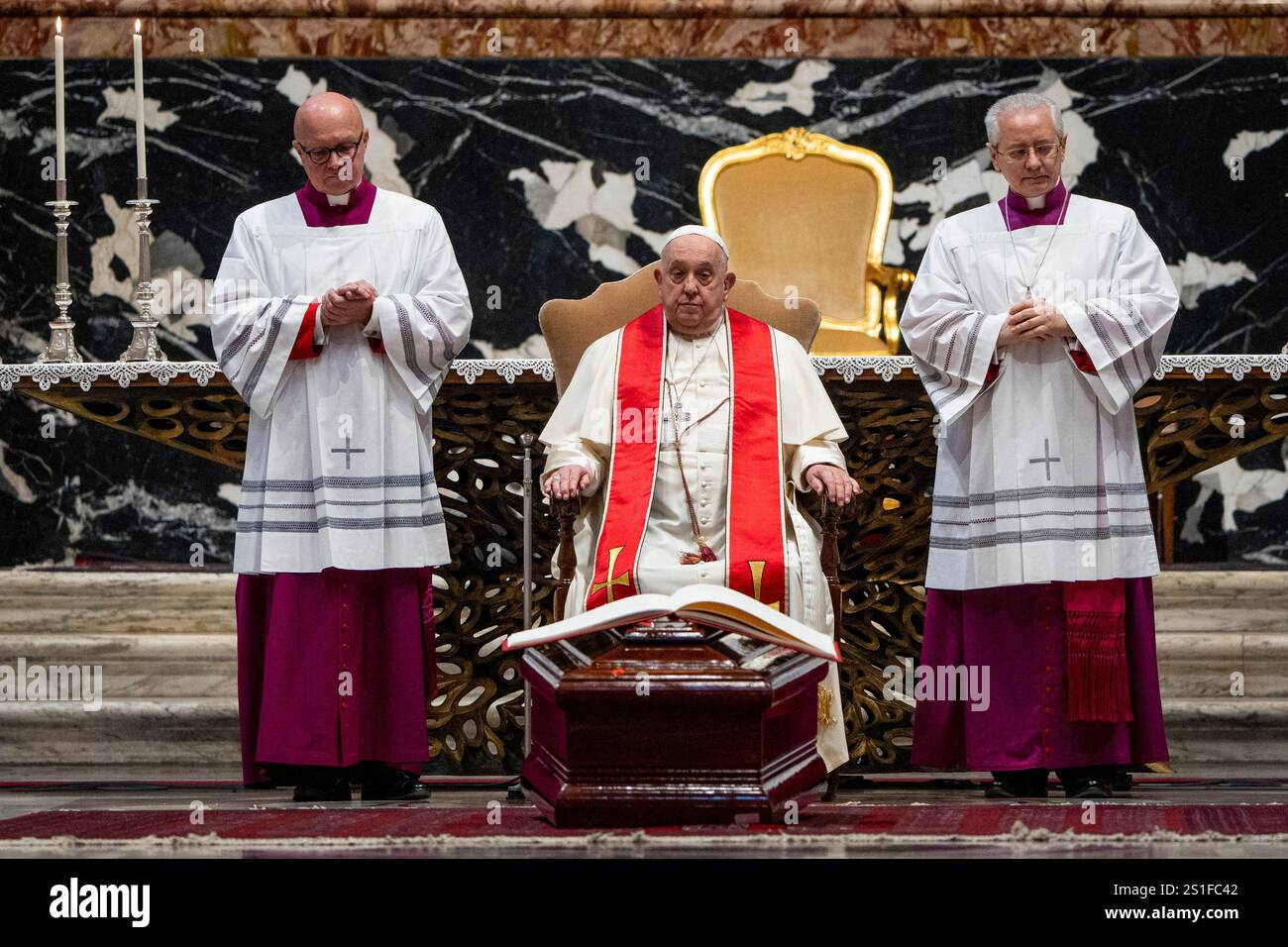 Pope Francis attends the funeral for the late Cardinal Angelo Amato at ...