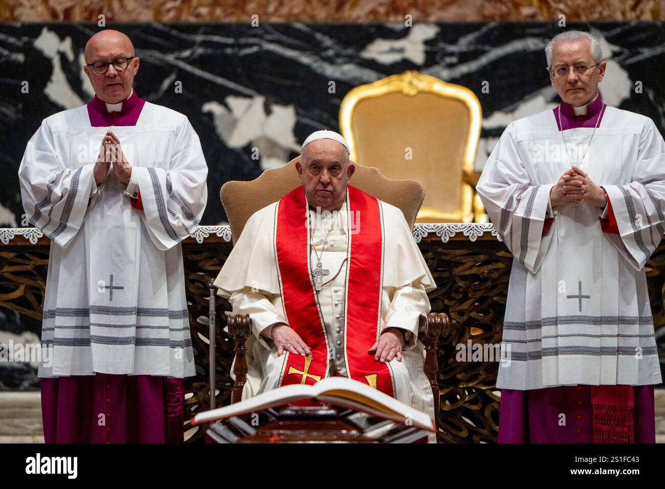 Pope Francis attends the funeral for the late Cardinal Angelo Amato at ...