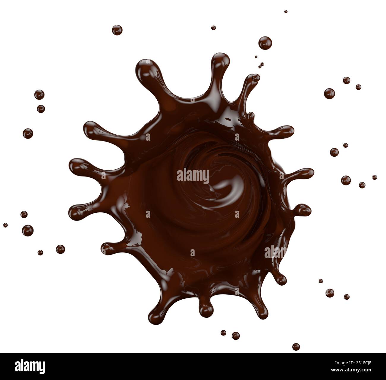 chocolate splash isolated on white background. 3d render Stock Photo ...