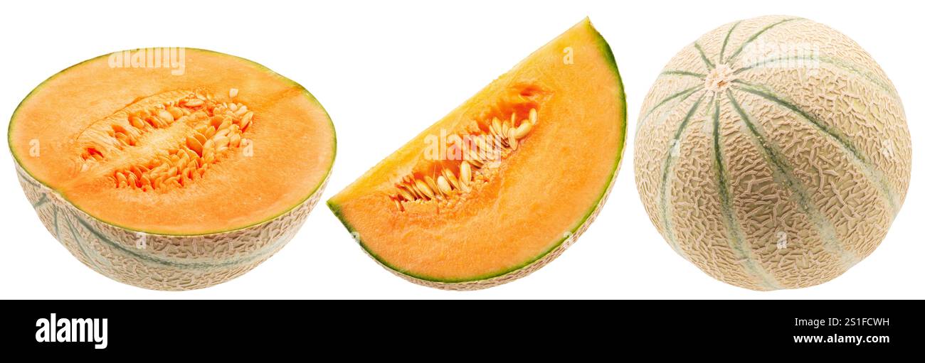 set of melons isolated on a white background Stock Photo - Alamy