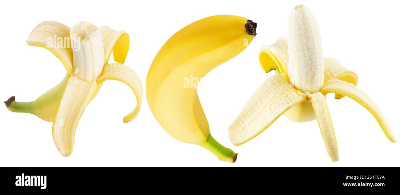 set of bananas isolated on a white background Stock Photo - Alamy