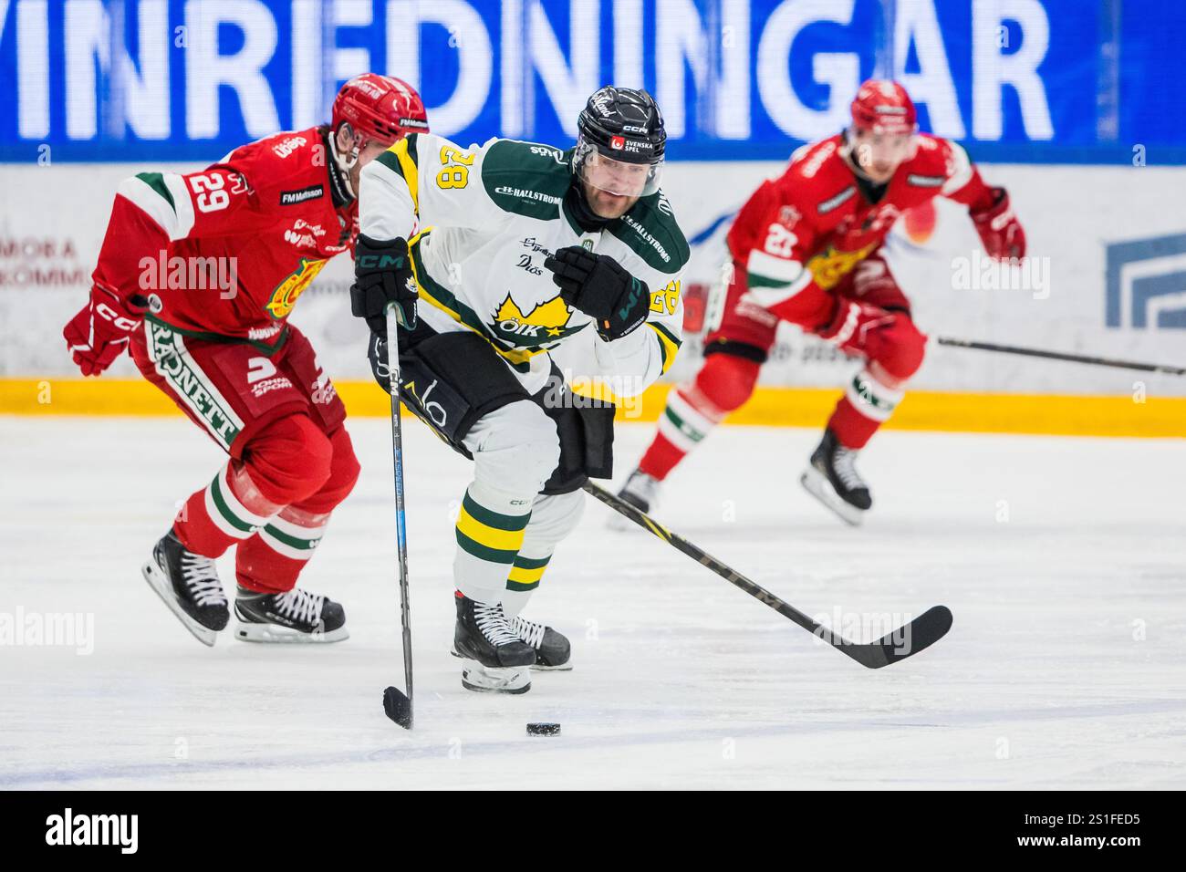 Mora, Sverige. 03rd Jan, 2025. 250103 Östersunds Sebastian Fakt under ishockeymatchen i ...