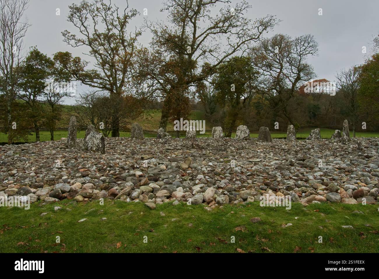 Temple Wood neolithic stone circle, Kilmartin Glen Argyll, Scotland, UK ...