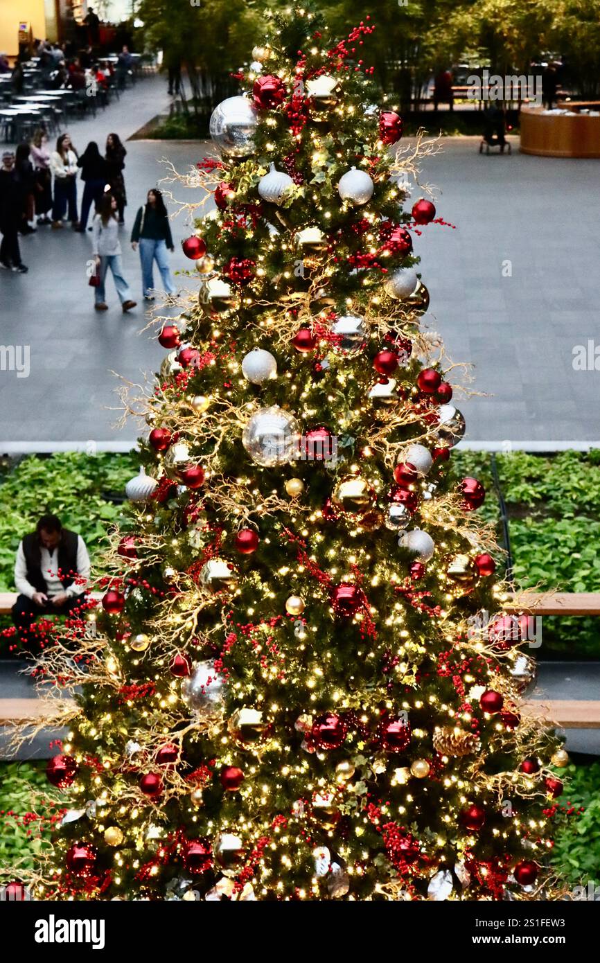 Christmas tree in the atrium of Cleveland Museum of Art, December 2024 ...