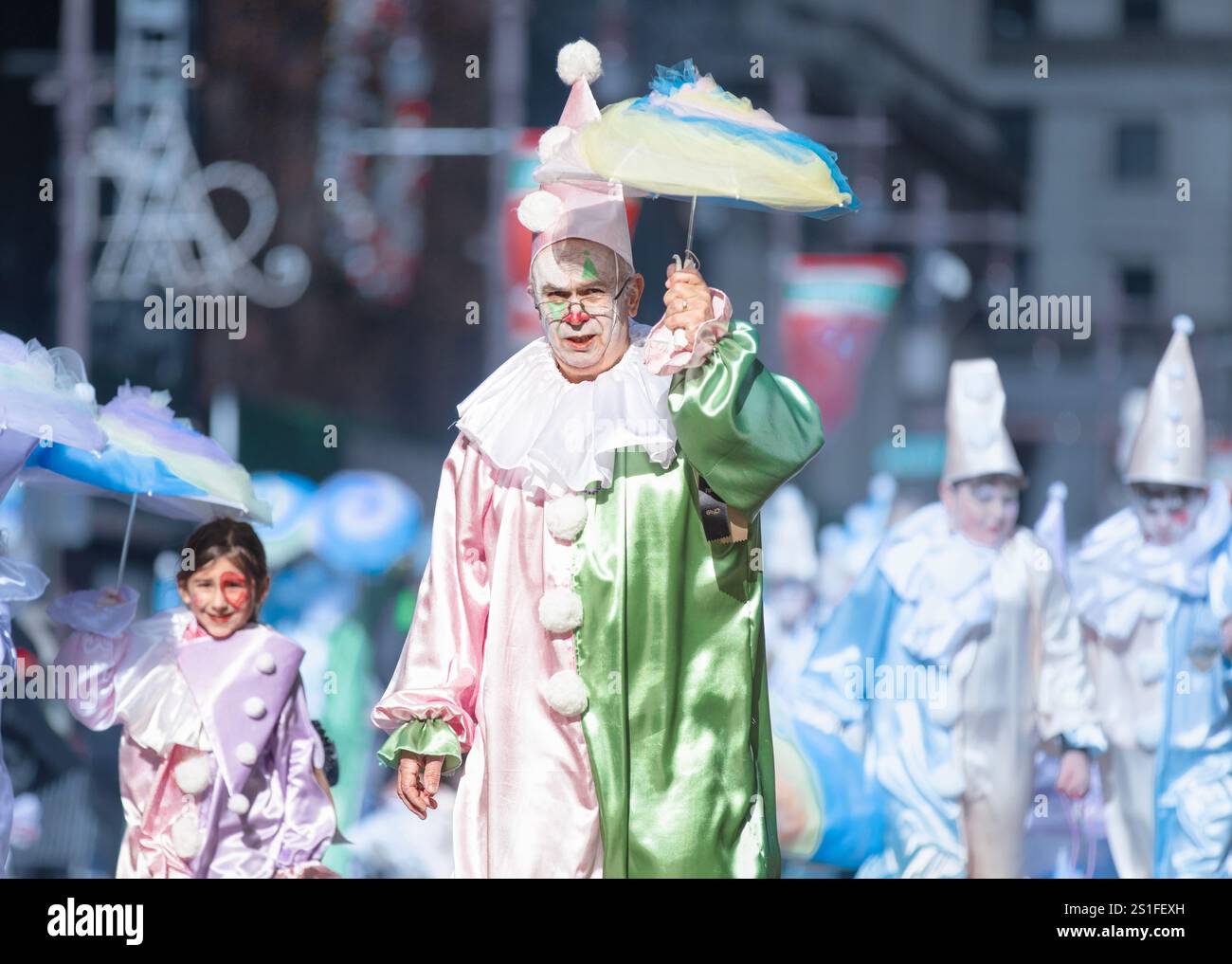 Mummers Parade 2025 participants in costumes of delicate shades of ...