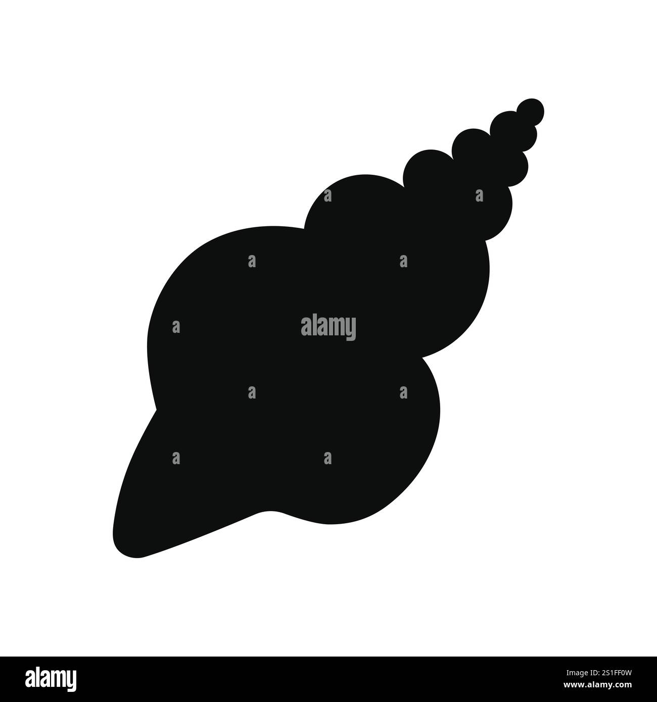 A flowing seashell vector silhouette design with curves Stock Vector ...