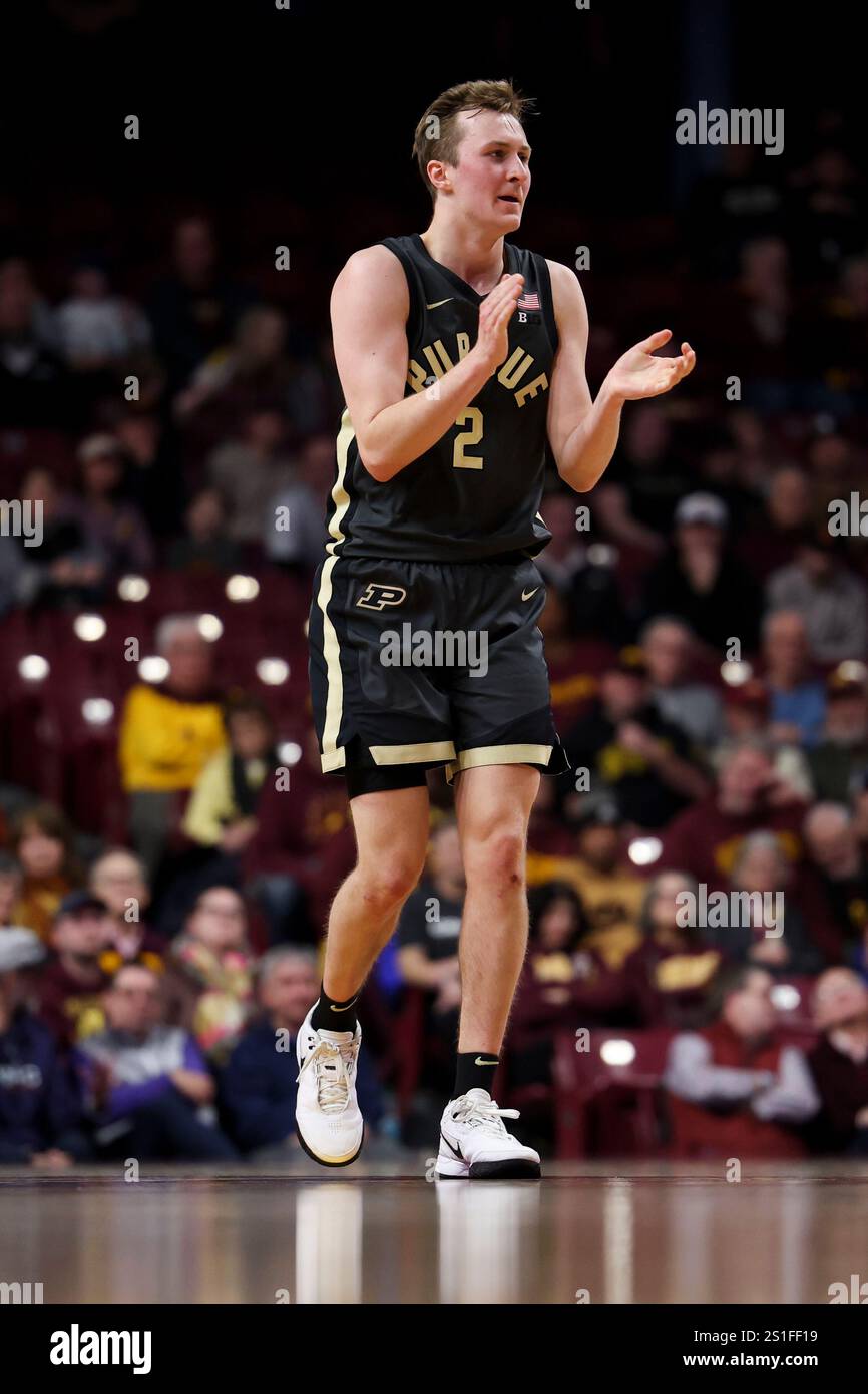 Purdue guard Fletcher Loyer (2) celebrates a score during the second ...