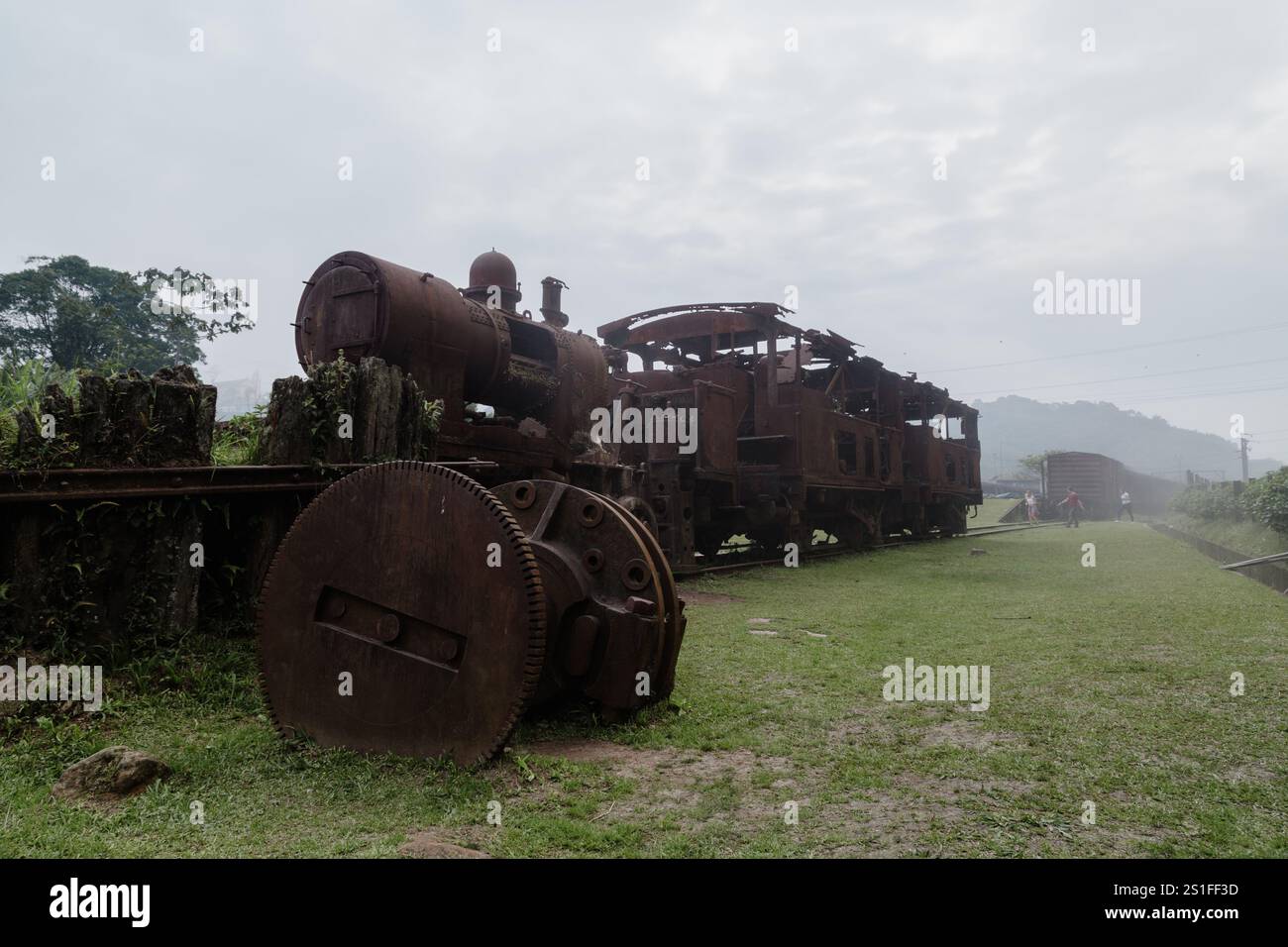 Santo Andre, SP, Brazil, 12 October, 2013. A view of an old rusty loco-brake, locally known as ...
