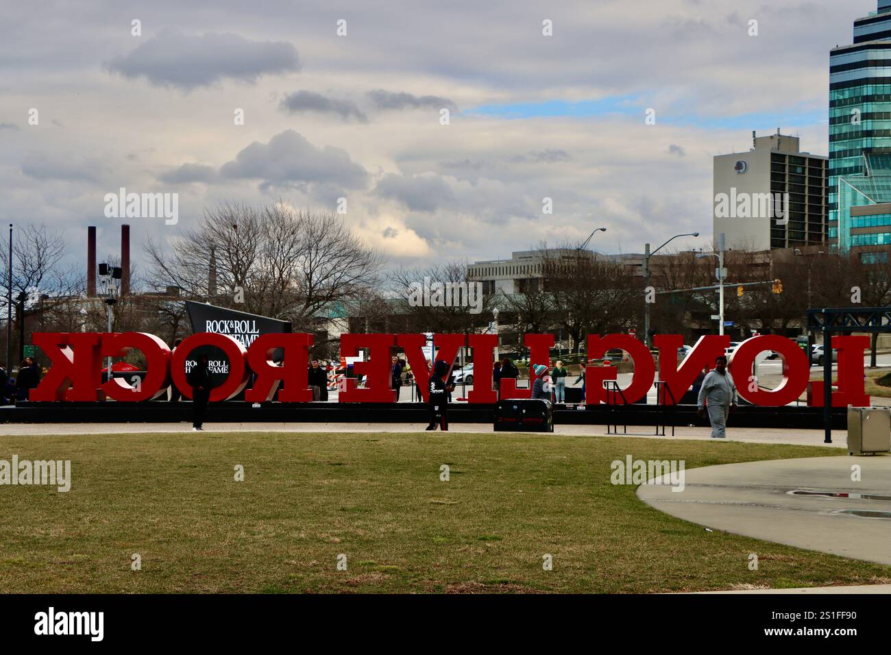 "Long Live Rock" letters in front of Rock and Roll Hall of Fame in ...