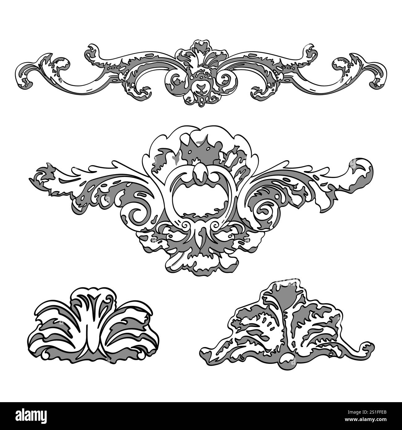 Greek vector shape, stucco decoration, cartouche Stock Vector Image ...