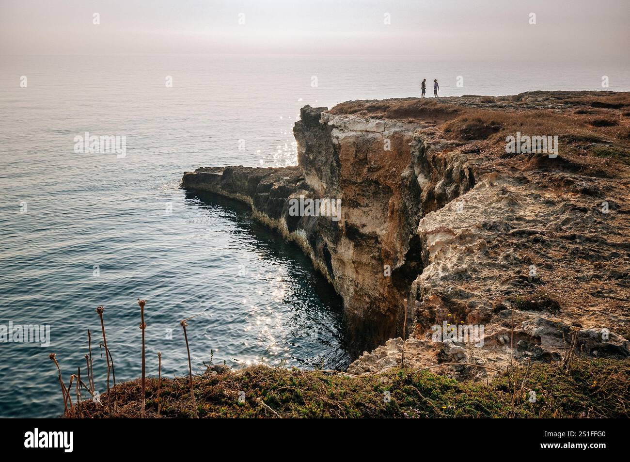 Wild cliff and Adriatic Sea in Salento, Apulia, Italy Stock Photo - Alamy