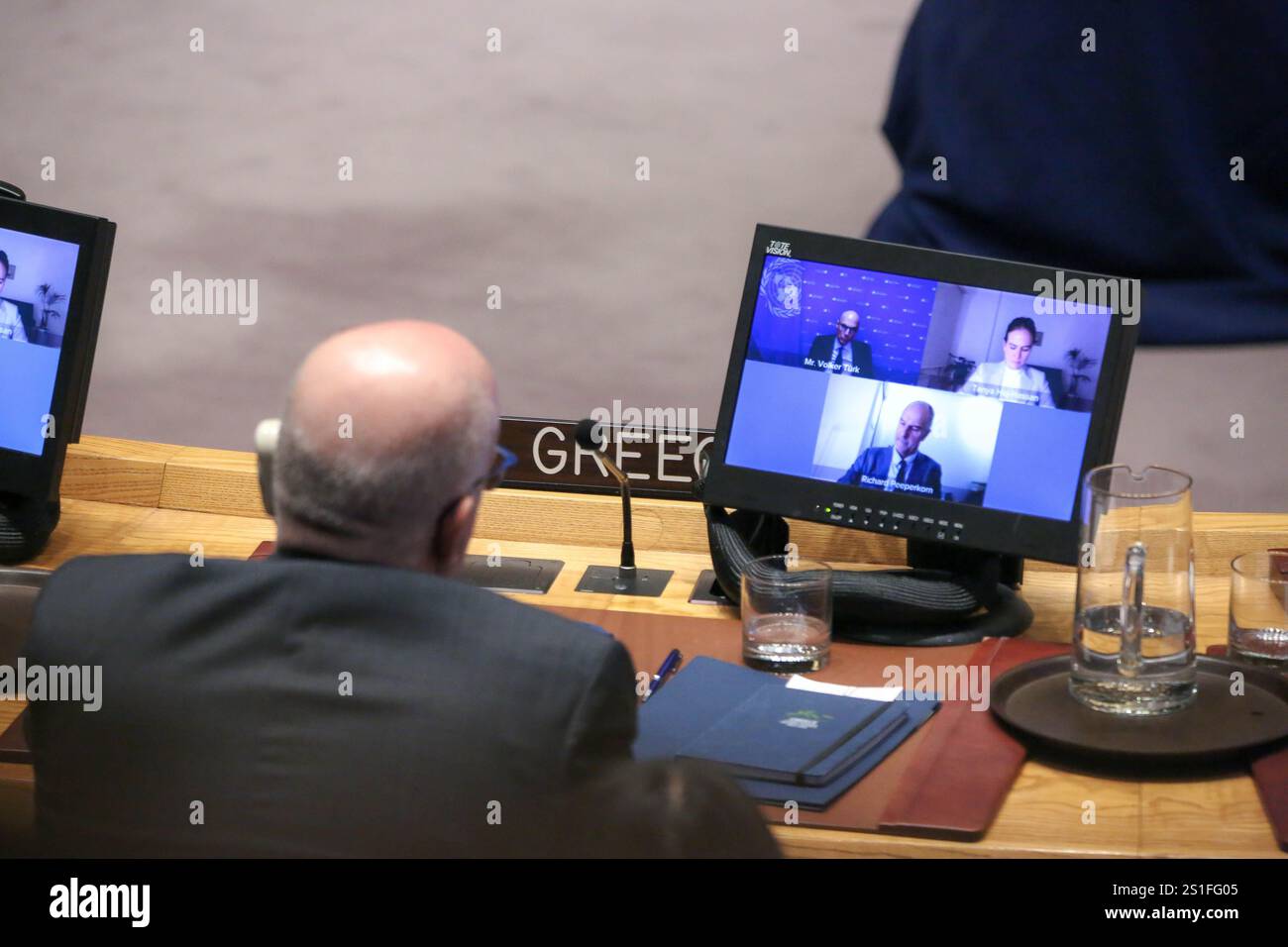 January 3, 2025, New York, New York, USA: View of Greece seating area ...