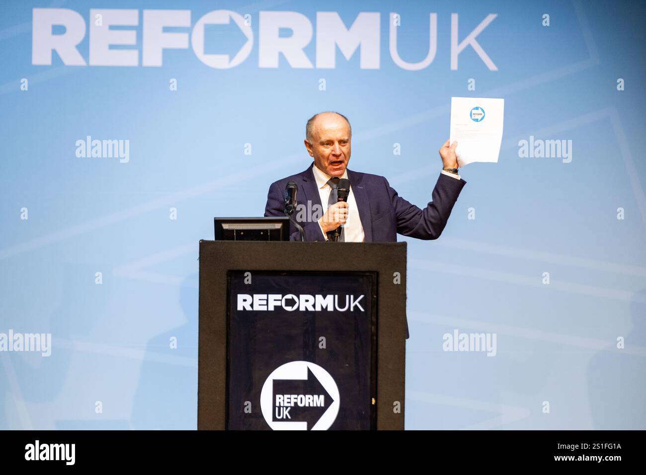 Leicester, UK. 03 01, 2025. Former Conservative MP Marco Longhi holds ...