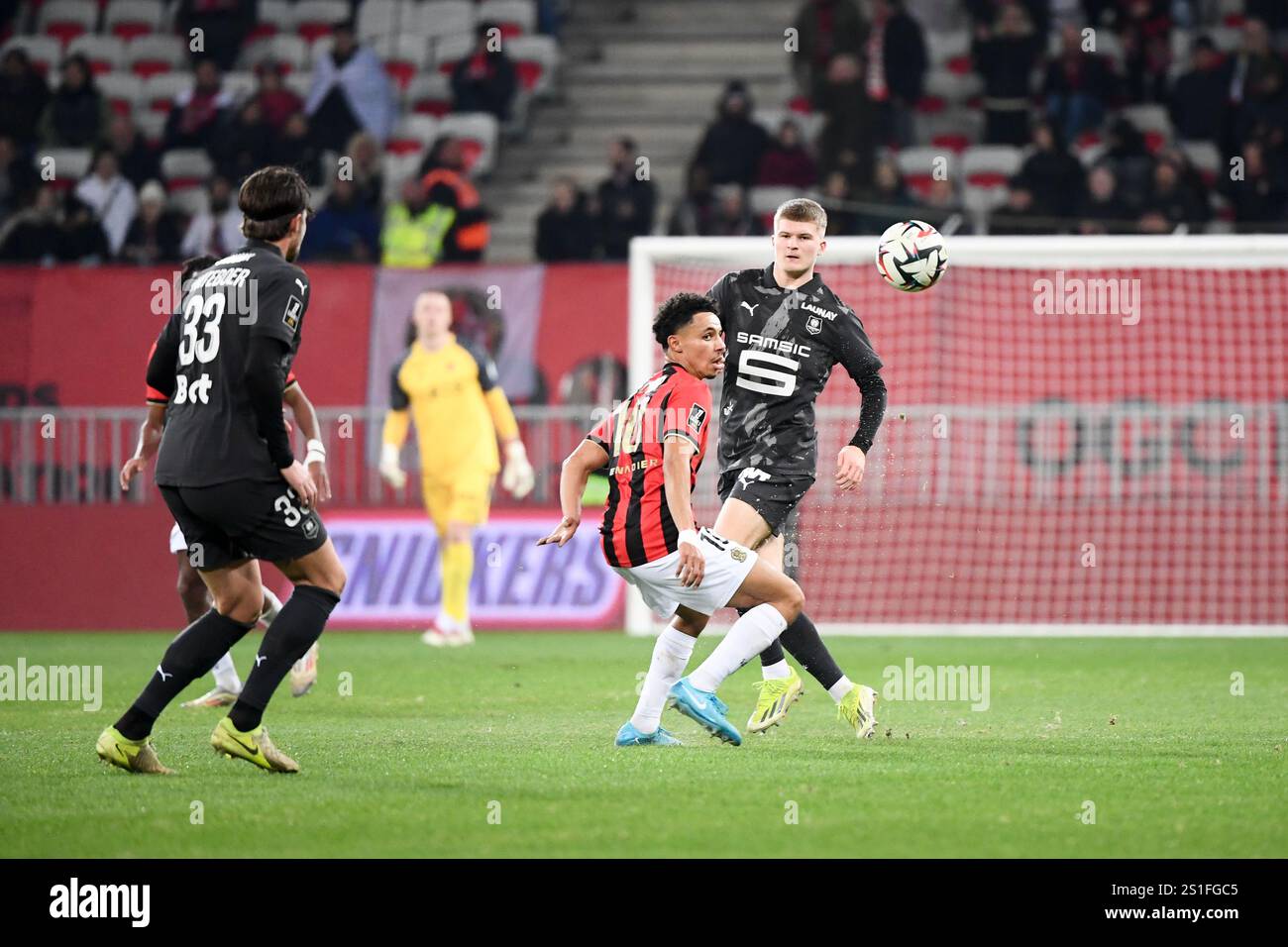 17 Jordan JAMES (srfc) - 10 Sofiane DIOP (ogcn) during the Ligue 1 ...