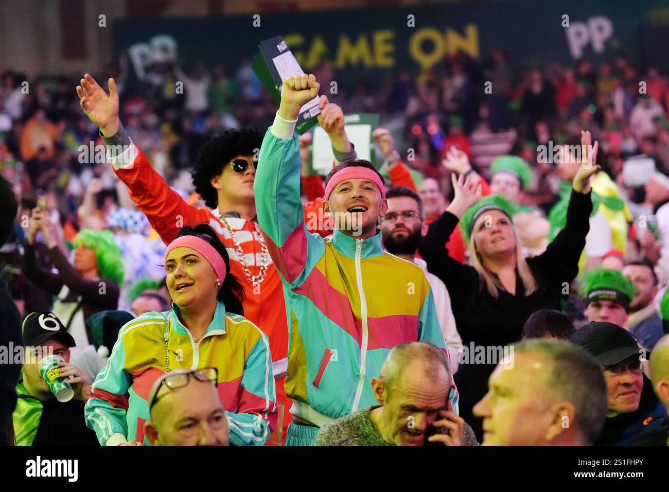 Darts fans in fancy dress during the Paddy Power World Darts ...