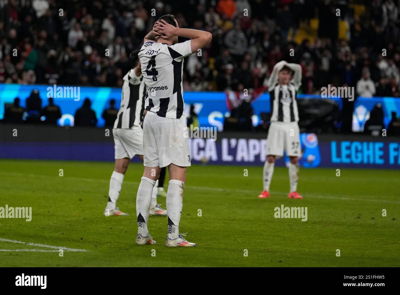 Juventus players stand dejected after the Italian Super Cup semifinal ...