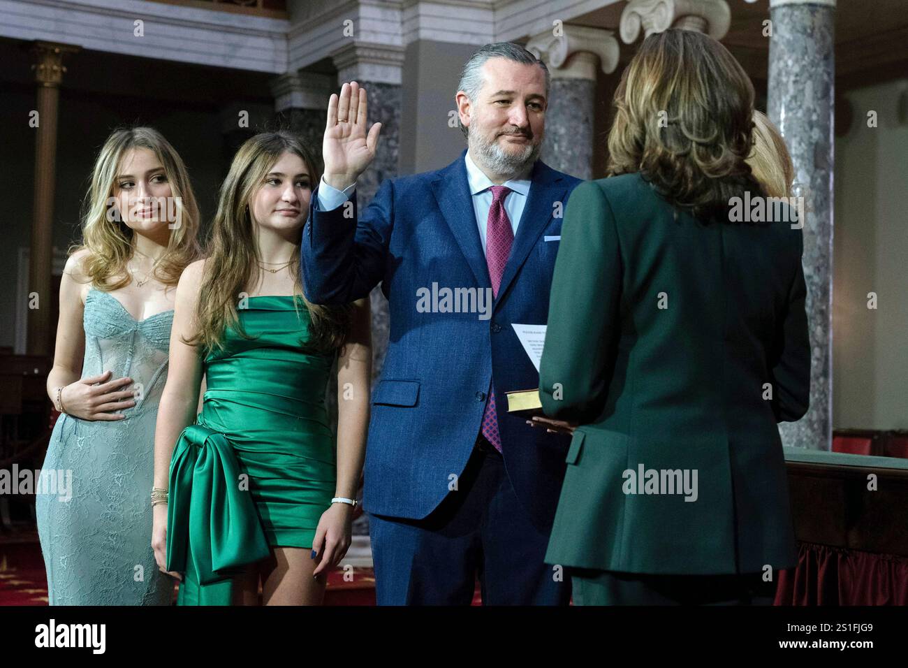 Vice President Kamala Harris, holds a ceremonial swearing-in for Sen ...