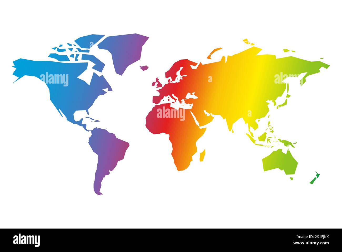 A vibrant world map features a rainbow spectrum gradient, showcasing ...