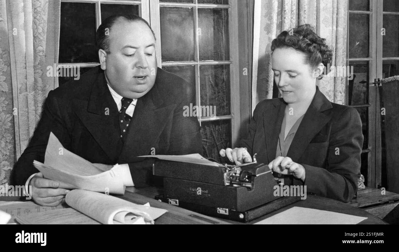 ALFRED HITCHCOCK(1899-1980) English film director with his wife Alma ...