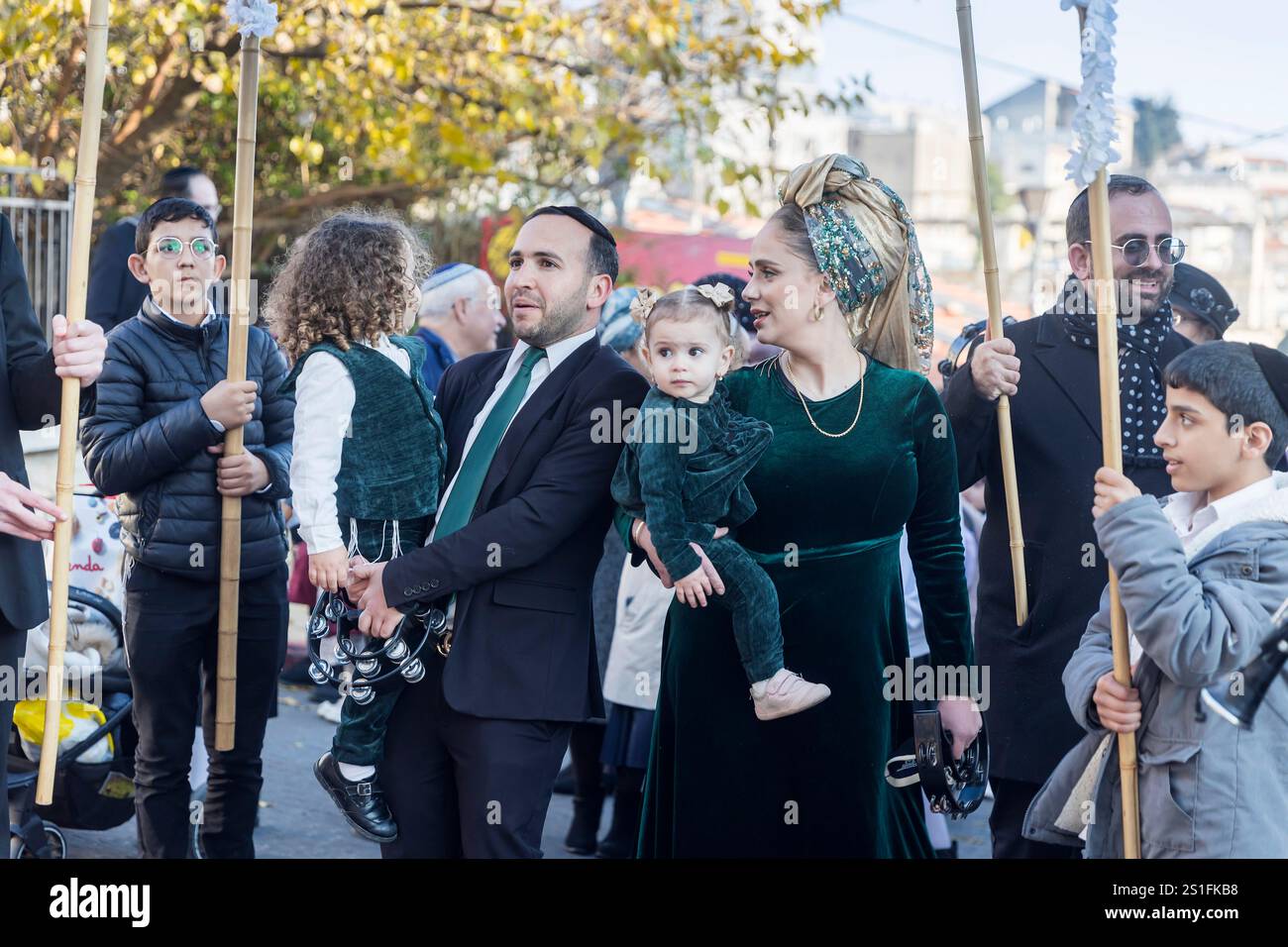 Tzfat, Israel - January 2, 2025, a Jewish Orthodox wedding. The couple ...
